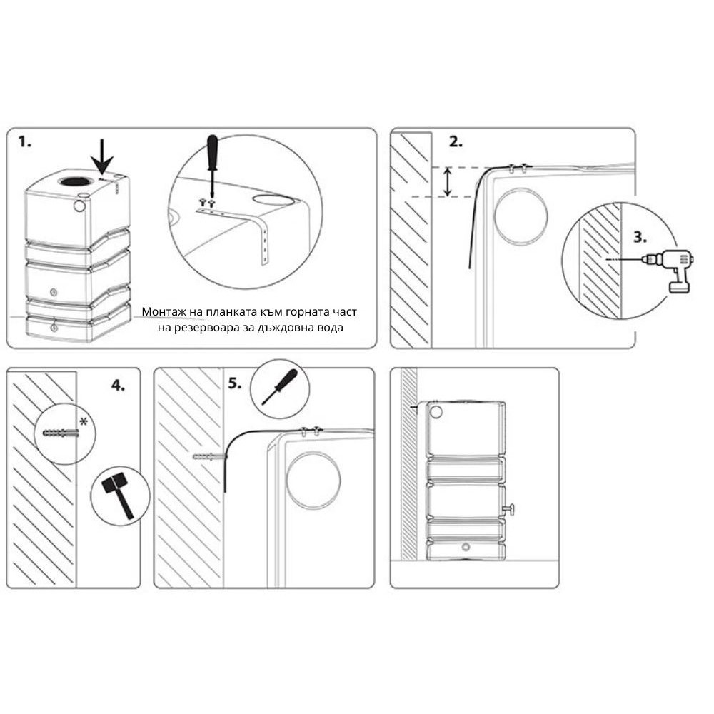 ᐉ Tanque de agua de lluvia Prosperplast Arves Wall Stone, 400L, Gris ...